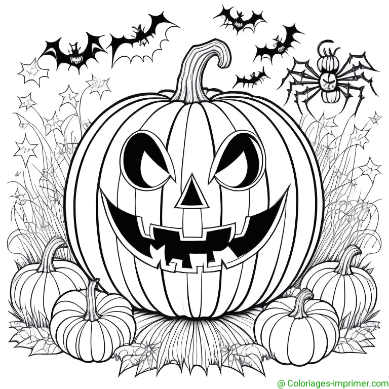 Coloriages Halloween de Citrouilles - Coloriages à imprimer