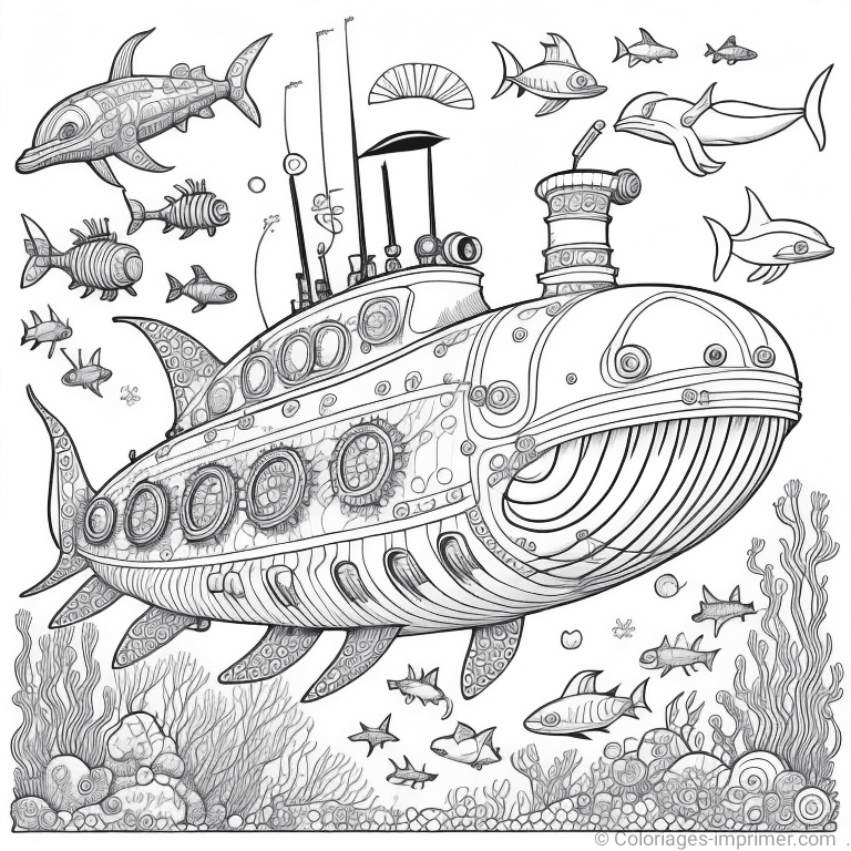 Coloriages de Sous-marins - Coloriages à imprimer