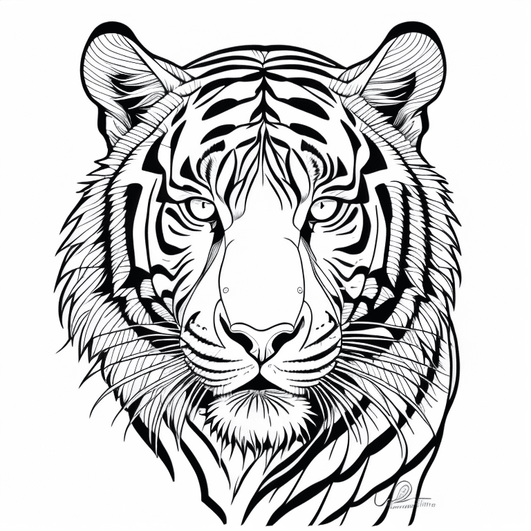 Coloriage à imprimer de tigres - Coloriages à imprimer