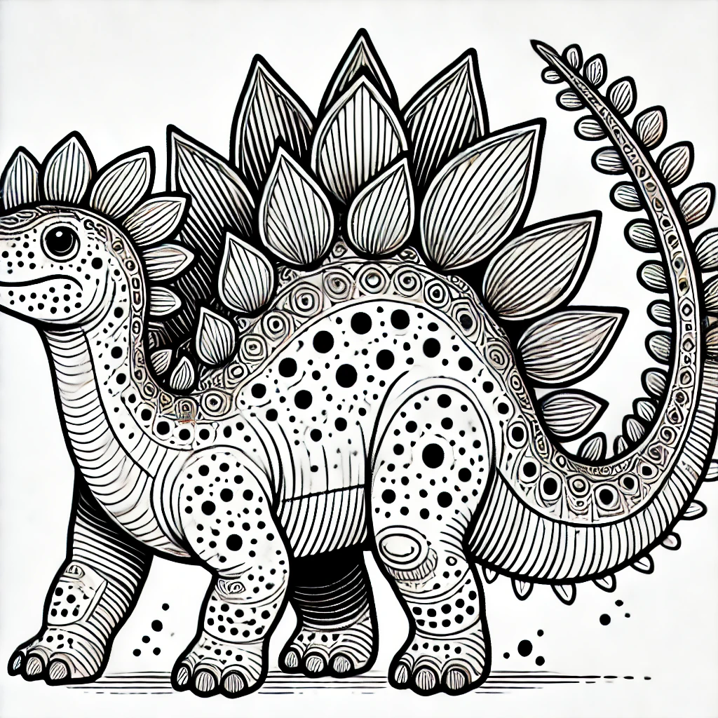 Le Stegosaurus, avec sa queue épineuse, marche majestueusement dans ...